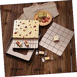 Kichvoe 1 Set Cake Baking Mould Pastry Baking Multipurpose Tool Nougat Making Supplies Microwave Tray Handmade Nougat Molds Stainless Steel Tray Crisp Mold Energy Bar Metal Dedicated