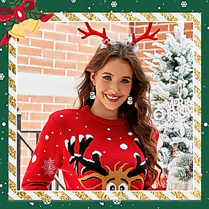 AUGSUN 8 Pairs Holiday Earrings for Women Christmas Acrylic Earrings Double Side Design Christmas Tree Gingerbread Men Decoration Christmas Jewelry