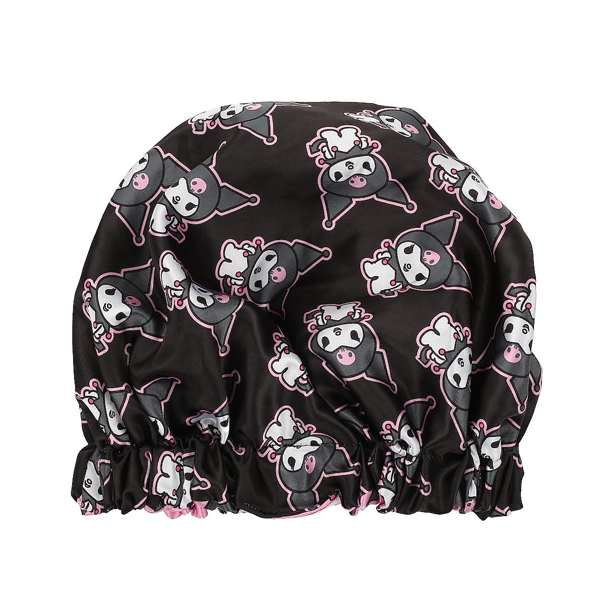 Bioworld Kuromi Character All-Over Print Reversible Sleep Bonnet Multicolor