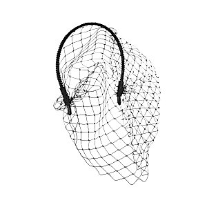 Lurrose Headband with Black Veil Hair Hoop Headband Simple Elegant Mesh Headdress for Woman Girl (Black)