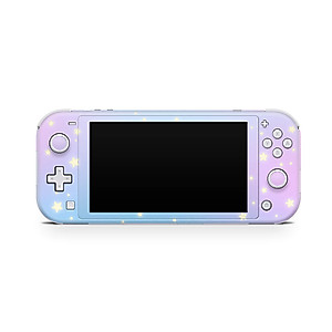 Tacky Design Clouds Decal Skin Compatible with Nintendo Switch Lite Skin Wrap, Pastel Starry Skin with Blue Sky and Moon for Nintendo Switch Lite Cover, Premium Vinyl 3M Full Wrap Decal.