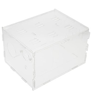 POPETPOP Pet Playpen Glass Hamster Cage Hamster Cage Acrylic Chinchilla House Habitat Mice Transparent Cage Small Pet Breeding Box for Your Small Pet 25X20X15CM Hamster Carrier Pet Toys