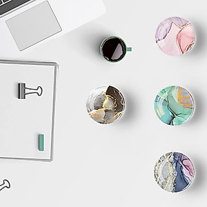 Poitvd 12Pcs Glass Strong Magnetic Refrigerator Magnet Fridge Sticker,Marble Crystal Fridge Magnets Decoration for Crafts,Fridge Magnets for Kitchen, Office Whiteboard, Cabinet and Dishwasher