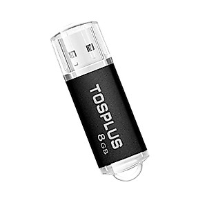 TOSPLUS 2Pack 8GB USB 2.0 Flash Drive 8GB Thumb Drive Memory Stick Jump Drive (Black/Light Blue)