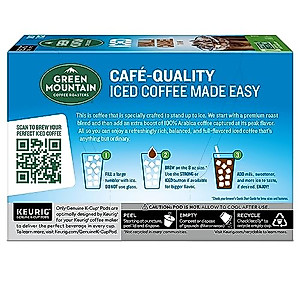 Green Mountain Coffee Roasters ICED Vanilla Caramel, Single Serve Keurig K-Cup Pods, Flavored Iced Coffee, 12 Count(Pack of 6)