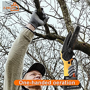 Mini Chainsaw 6 Inch, Battery Powered Brushless Cordless Mini Chainsaw With 2 x 2000mAh Rechargeable Battery, Portable One-Handed Handheld Small Electric Chainsaw for Tree Trimming Wood Cutting