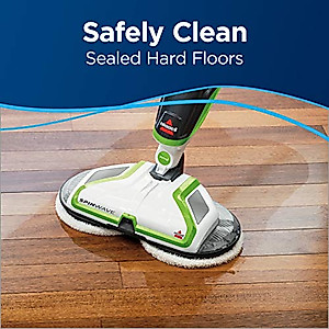 BISSELL Spinwave Powered Hardwood Floor Mop and Cleaner, Green Spinwave, 2039A, 14" Cleaning Path Width
