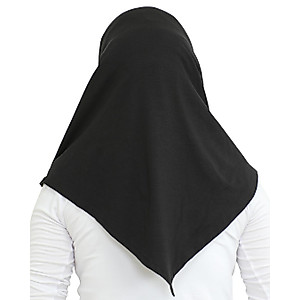 Prien Plain Ready To Wear Hijab for Women, Muslim Instant Turbans, Soft Jersey Scarf, Islamic Clothes, Long Hijabs, Abaya (Black)