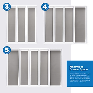 SESENO Expandable Utensil Tray Drawer Organizer, 5 Compartment Adjustable Serving Utensils Holder, Multi-Purpose Storage for Kitchen, Office, Bathroom Supplies