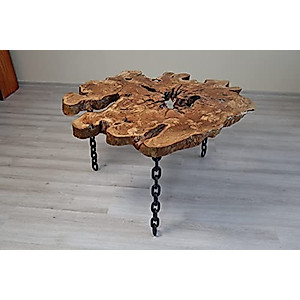 Live Edge Olive Tree Amazing Naturally Form Wood Slab, Big Coffee Table 86 X 75 cm (Handmade)