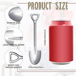 Zhehao 100 Pcs Shovel Spoons 6.1 Inch Stainless Steel Spoon Reusable Dessert Spoon for Ice Cream Fruit Coffee Home Restaurant Kitchen, Silver