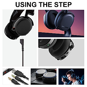 Koffmon 6.6ft PC Audio Detachable Cord Replacement Arctis Pro Cable Compatible with SteelSeries Arctis3 Arctis5 Arctis7 Arctis Pro Wireless Headphones-USB A &3.5mm Aux Computer Y Splitter Connector
