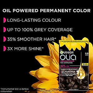 Garnier Olia Rose Violet Permanent Hair Dye, No Ammonia for A Pleasant Scent, Up To 100% Grey Hair Coverage, Maximum Colour Performance, 60% Oils - 4.26 Rose Violet