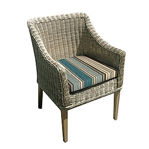 4 Pack Boho Teal Waterproof Cushion Covers with Ties, Southwestern Native Blue Green Striped Outdoor Patio Chair Seat Cushion Slip Covers Replacement Antique Pattern Tribal 20''x18''x4''