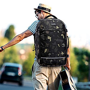 Asenlin 18 Inch Travel Laptop Backpack for Women Men，Business Travel Backpack Fit Flight Approved Water Resistant Computer Backpack Suitcase Backpack Woodland CAMO