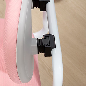 Qaba Ergonomic Kids Desk Chair with Thick Cushioning & Height Adjustment, Kids Computer Chair with Footrest, Childrens Chair, Kids Office Chair & Study Chair, Pink