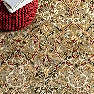 SAFAVIEH Persian Legend Collection 2'6" x 8' Light Green / Rust PL819B Handmade Traditional Premium Wool Runner Rug