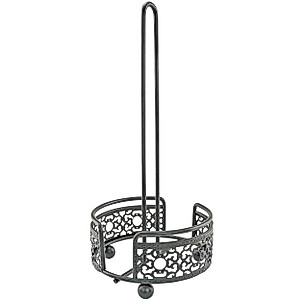 Southern Homewares Countertop Paper Towel Holder or Dispenser Patterned Metal Black Rustic Victorian like Wrought Iron