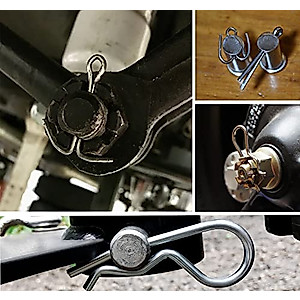 60 Pcs Cotter Pin Hair Pin Assortment Kit, Zinc Plated R Clip Key Fastener Fitting Set for Use on Hitch Pin Lock System Automotive Marine Tractors Mower Carts Truck Engine Repair, 2 Styles 12 Sizes