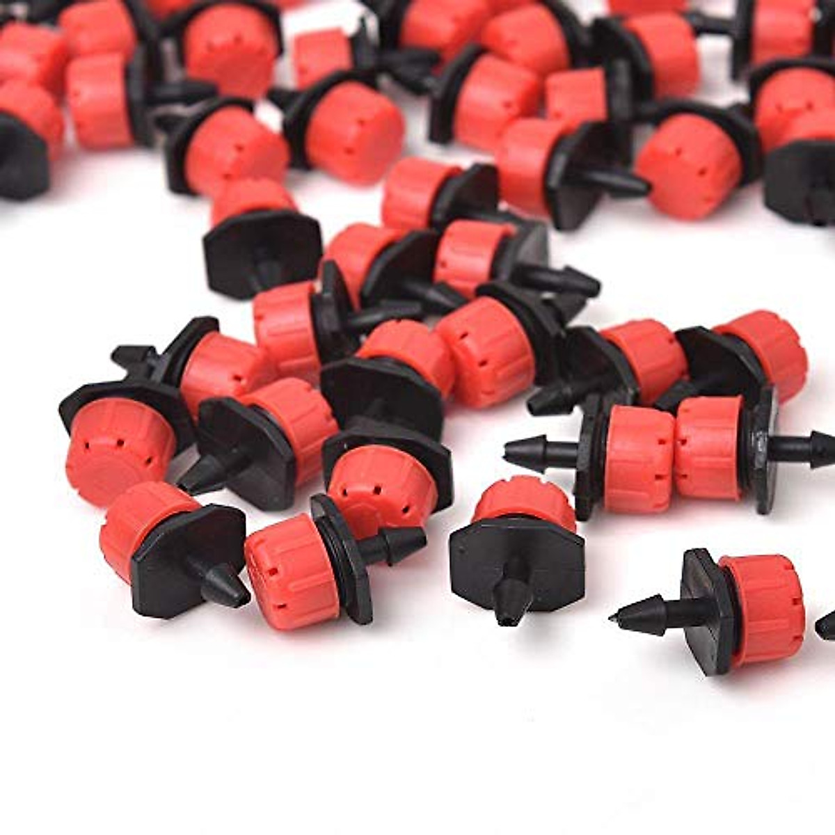 MANHONG Botanical Garden Lawn Nozzle 0-70l/H for Irrigation Sprinklers Watering Garden Watering Tools 100pcs Adjustable Dripper (Color : Red)