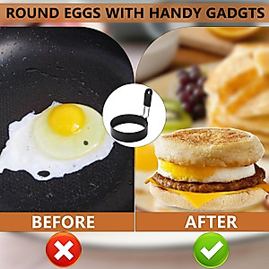 Egg Rings for Frying Eggs Nonstick 5 Packs Egg Ring Stainless Steel Pancake Molds Omelet And Egg Rings for Griddle
