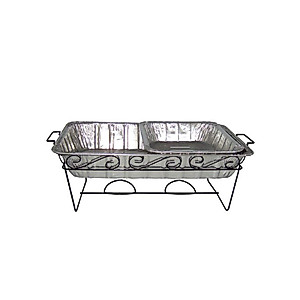 Party Essentials N0317 Elegance Full Size Heavy Duty Chafing Rack, Decorative Wire Buffet Rack Stand, Serving Trays Frame Food Warmer, Black (Case of 3)