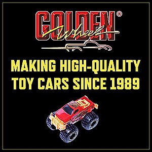 Golden Wheel Monster Trucks 1:64 Scale Die-Cast: 9 Pack Toy Car Vehicles for Kids Ages 3+ Years - Hot Toys Birthday Party Great Ideal Gifts