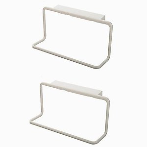 4 Pcs Plastic Over Kitchen Cabinet Towel Bar Rack, Hang on Inside or Outside of Doors, Storage and Organization for Hand and Dish Towels, Tea Towels