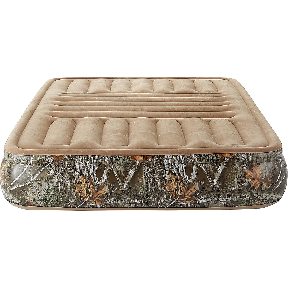 Camouflage Outdoor Sport Camping Tri-Zone Air Mattress with Express Pump, Heavy Duty Vinyl Bed, Queen