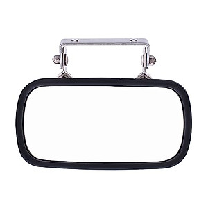 United Pacific 43001 Stainless Steel Rectangular Convex Mirror w/U-Bracket for Cars, Trucks, Boats, Tractors, Forklifts, Improves Visibility – 1 Unit
