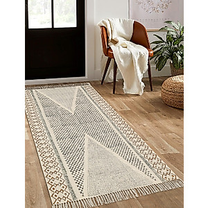 RIANGI Jute Braided Beige Rug - 4 x 6 Feet Rectangle Jute Rug Round Boho Area Rug for Living Room Brown Area Rug - Reversible Jute Round Rug - Dining Room Rugs for Under Table