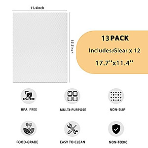 seaped 13 Pcs Refrigerator Mats,EVA Refrigerator Liners Washable Can Be Cut Refrigerator Pads Fridge Mats Drawer Table Placemats,Shelves Drawer Table Mats,Size 17.6"x11.3",White…