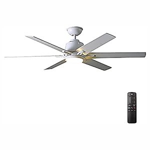Home Decorators Collection YG493A-WH Kensgrove 54 in. Integrated LED Indoor White Ceiling Fan with Light Kit and Remote Control