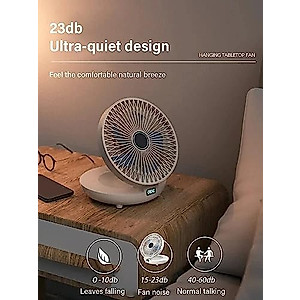 Household Dual-use Kitchen Fan - Portable Powerful Table Fan Wall-mounted Fan, 3 Speed Wind 120° Rotate Desktop Fan, Adjustment Table Fan for Kitchen Home (White (Straight Plug-Not Rechargeable))