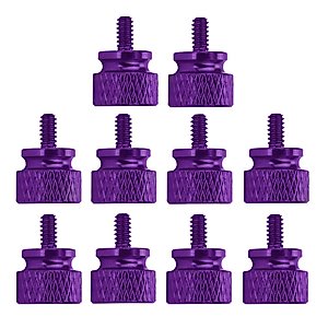 SOLUSTRE 10PCS Chassis Thumb Screws Computer Case Screws Computer Case Thumbscrew Knurled Thumbscrews Practical Screw Computer Screws Computer Part Accessories Aluminum Alloy Purple