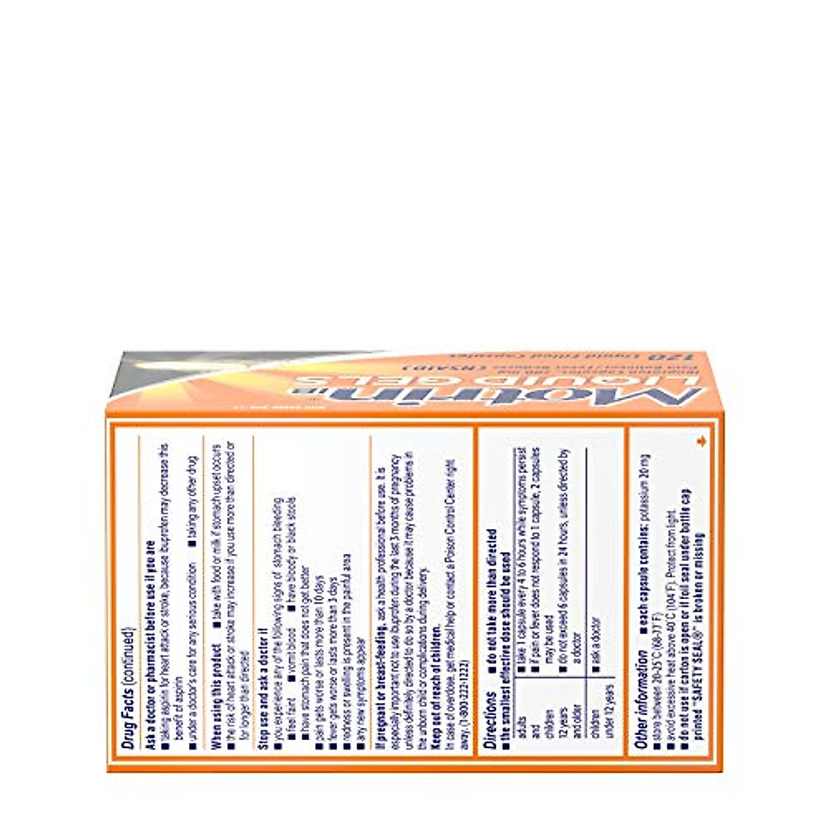 Motrin IB Pain Reliever/Fever Reducer Liquid Gels 120 ea (2 Pack)