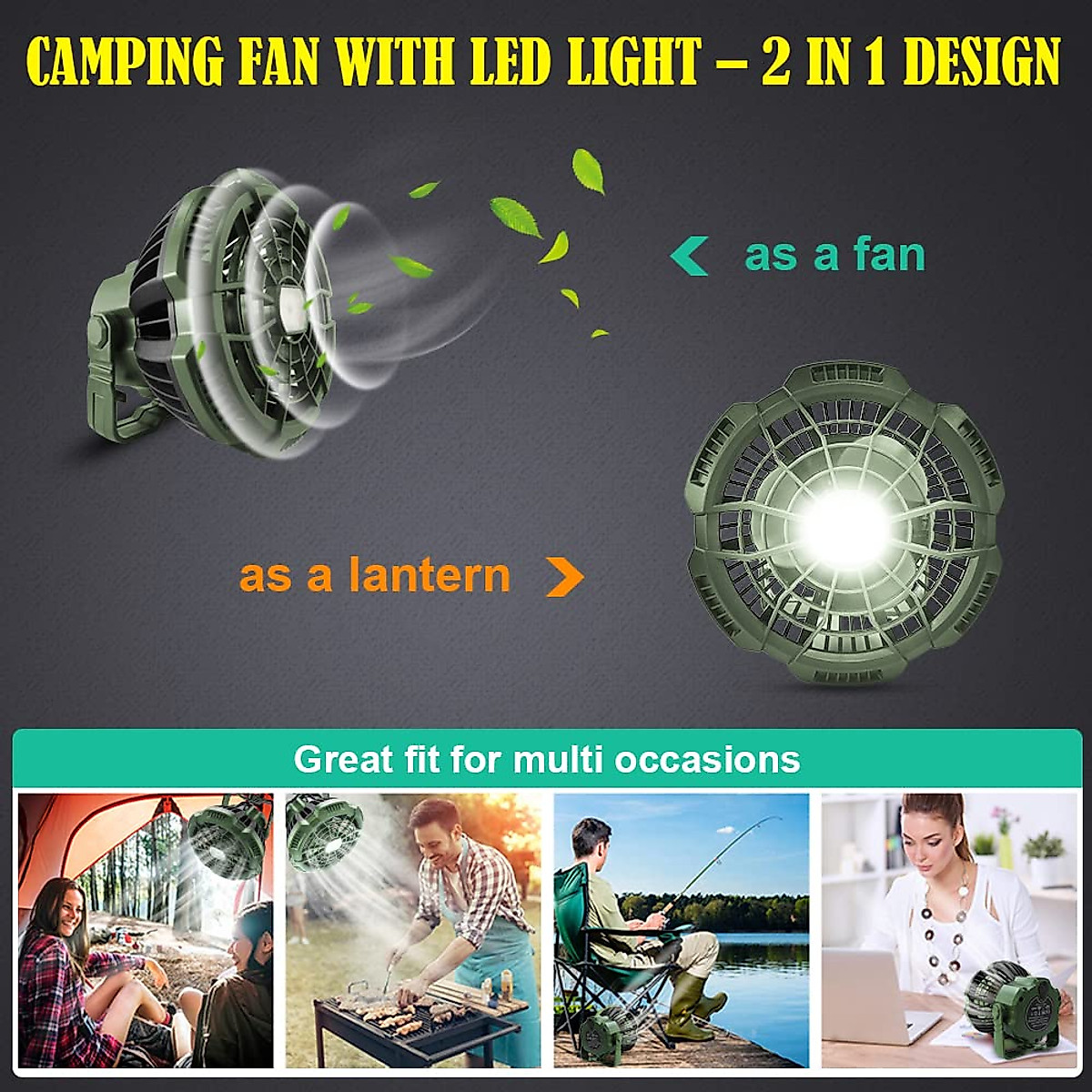 ayamaya Pop Up Tent + Camping Tent Fan with LED Light & Remote Control