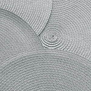 Round Woven Placemats Set of 12, 15 Inch Gray Placemats, Washable Circle Place Mats for Dining Tables Non-Slip Table Mats
