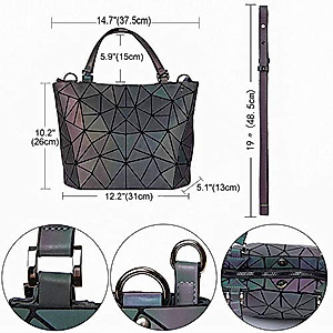 Geometric Luminous Purses and Handbags Holographic Reflective Crossbody Bag Wallet Flash Rainbow Tote Glod