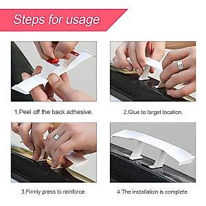 3PCs Car Mini Spoiler Wing, 6.7 Inch Universal Tail Wing Mini Carbon Fiber Texture Cool Decoration, Auto Exterior Accessories for Men Women (Black)