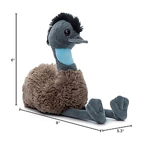 The Petting Zoo Emu Stuffed Animal Plushie, Gifts for Kids, Wild Onez Wildlife Animals, Emu Plush Toy 9 inches