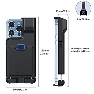 Alacrity Bluetooth 2D Barcode Scanner Upgraded 1D 2D QR Wireless Portable Back Clip Barcode Reader Scanner for Smartphone iPhone iOS Android