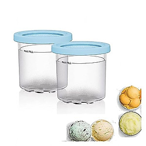 EVANEM 2/4/6PCS Creami Containers, for Ninja Creami Deluxe Pints,16 OZ Creami Containers Airtight,Reusable Compatible NC301 NC300 NC299AMZ Series Ice Cream Maker,Blue-6PCS