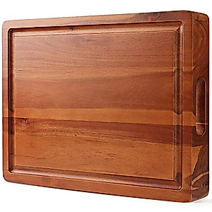 AIDEA Acacia Wood Double Thick Cutting Board,1.5"Thick Large Wood Cutting Board for Kitchen with Built-in Handle &Juice Groove for Meat and Vegetable(16''x12''x1.5'')