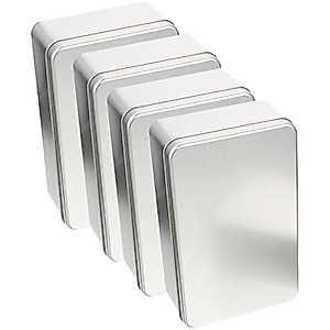 Zerodeko 4pcs Silver Metal Tin Box Lids Metal Dice Case Dice Storage with Foam for Dice Small Tins for Home Storage Outdoor Active Storage Containers Silver