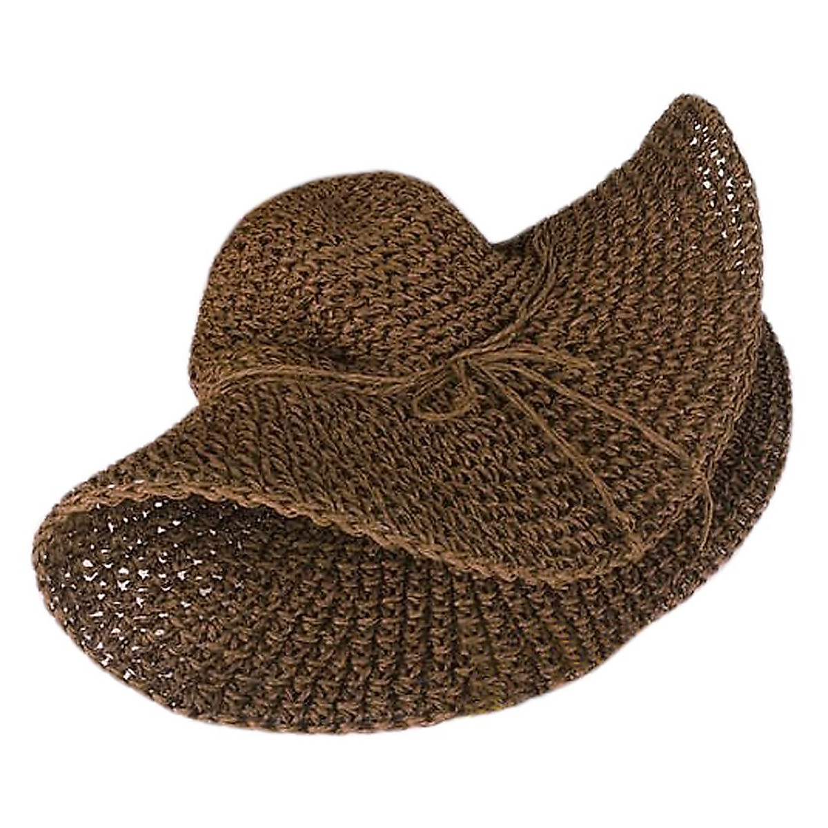 HugeStore Floppy Foldable Wide Brim Chic Sun Hat Sun Visor Summer Beach Straw Hat for Women Ladies Brown