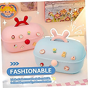 Cabilock 2pcs Box Hair Accessories Storage Box Girl Suitcase Makeup Hair Clips Jewelery for Girl Baby Girl Treasure Chest Hair Clip Container Trinket Storage Case Jewelry Storage Container