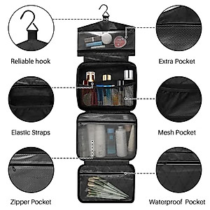 Vnurnrn Snakes Flowers Large Travel Toiletry Bag for women Makeup Organizer Bag with Hanging Hook Shower Bag for Traveling Electric Shaver Brush