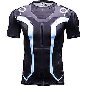 Red Plume Men's Film Super-Hero Series Compression Sports Shirt Skin Running Short Sleeve Tee (M, Phosphenes)