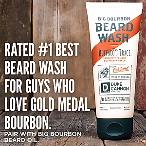 Duke Cannon Supply Co. Big Bourbon Beard Wash, 6 Fl Oz, Oak Barrel Scent - Made with Plant-Based Ingredients to Strengthen, Rejuvenate, Soften and Condition
